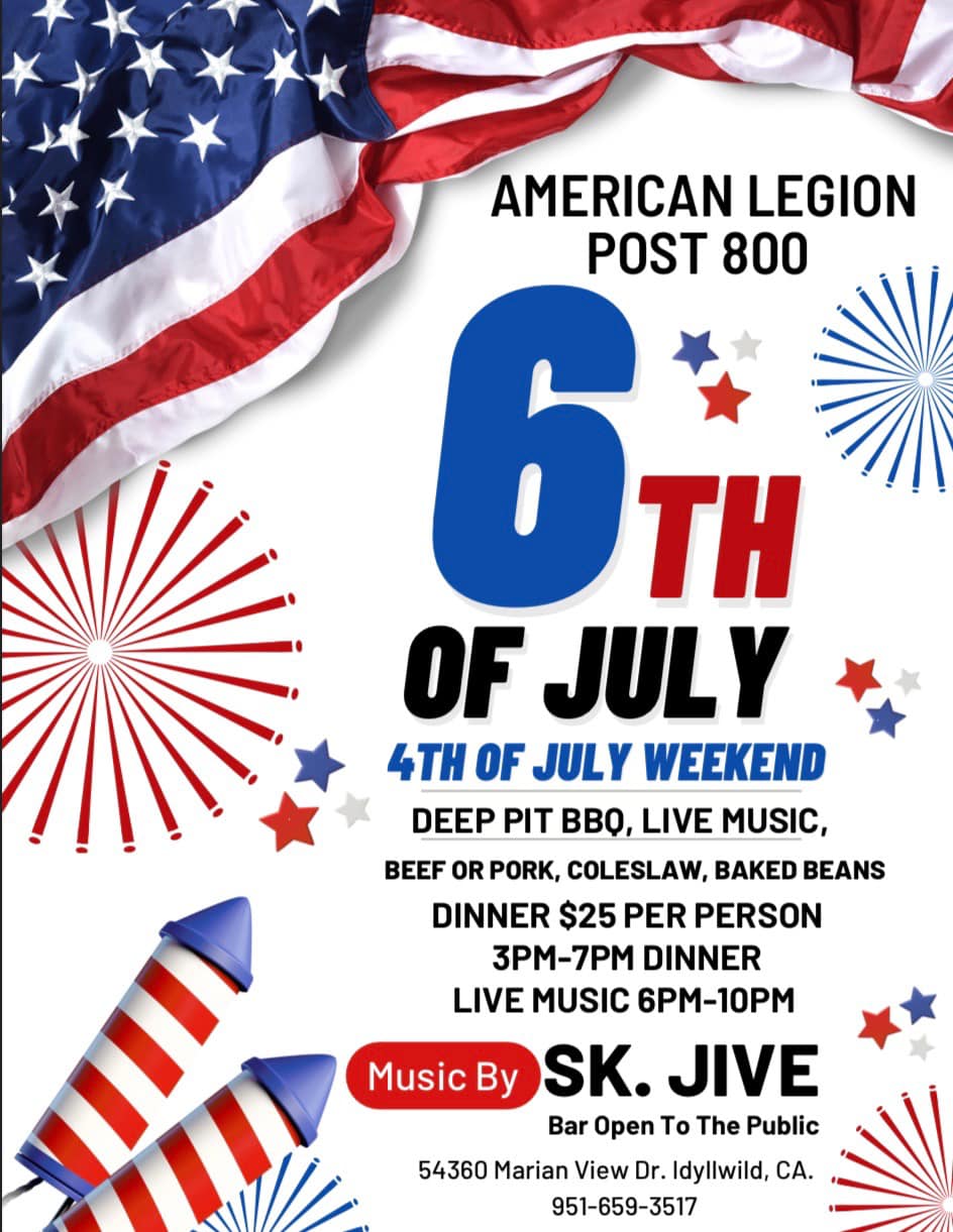 6th of july deep pit bbq @ american legion - Idyllwild