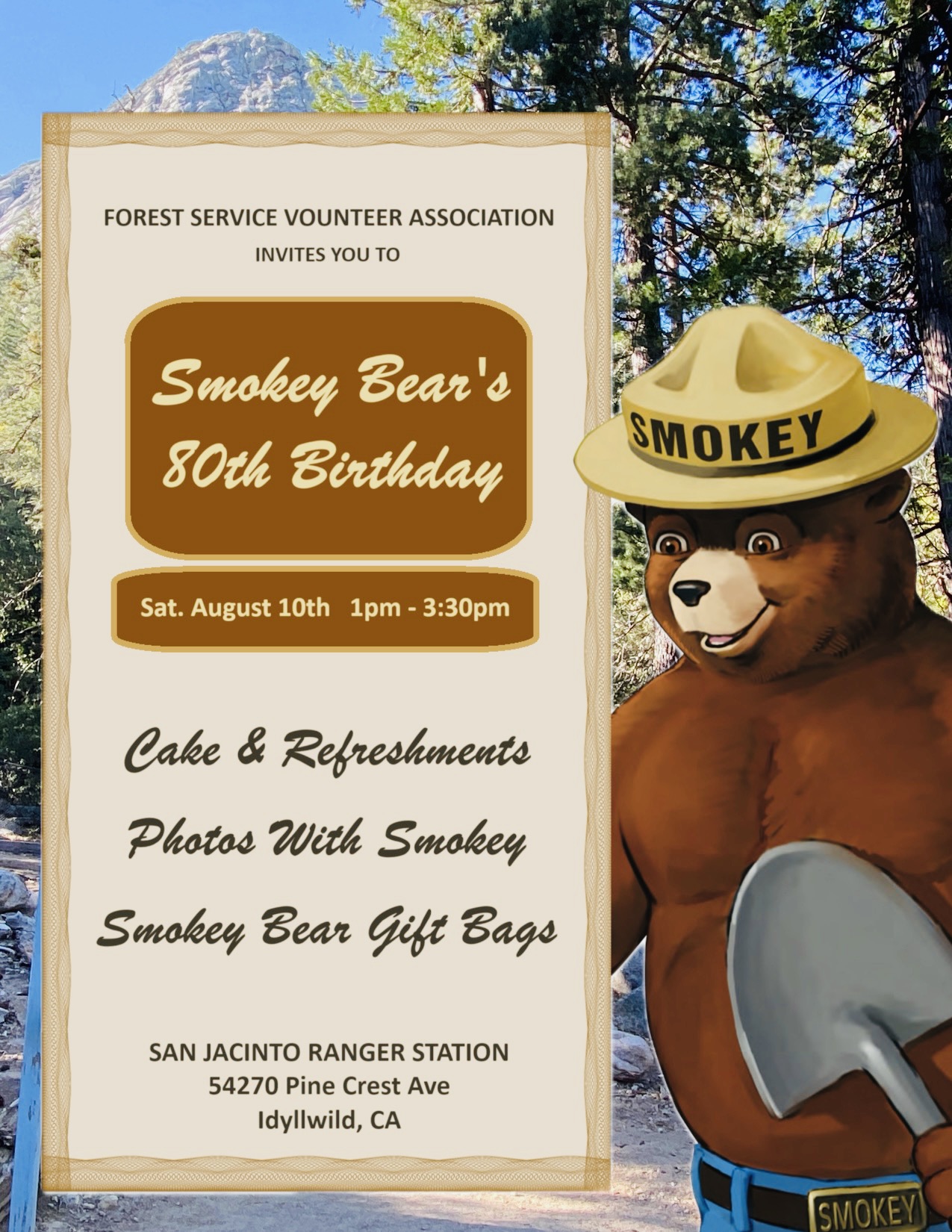 smokey the bears 80th birthday celebration@ Idyllwild Ranger Station ...