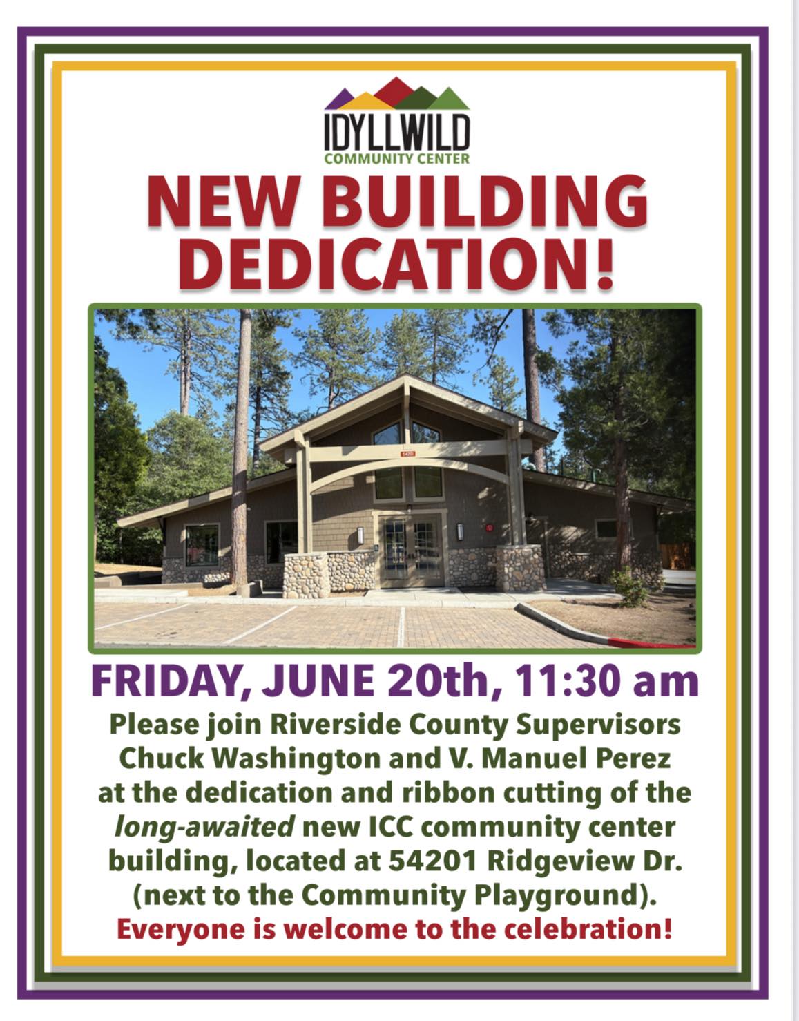 New building dedication@ the new icc community center - Idyllwild